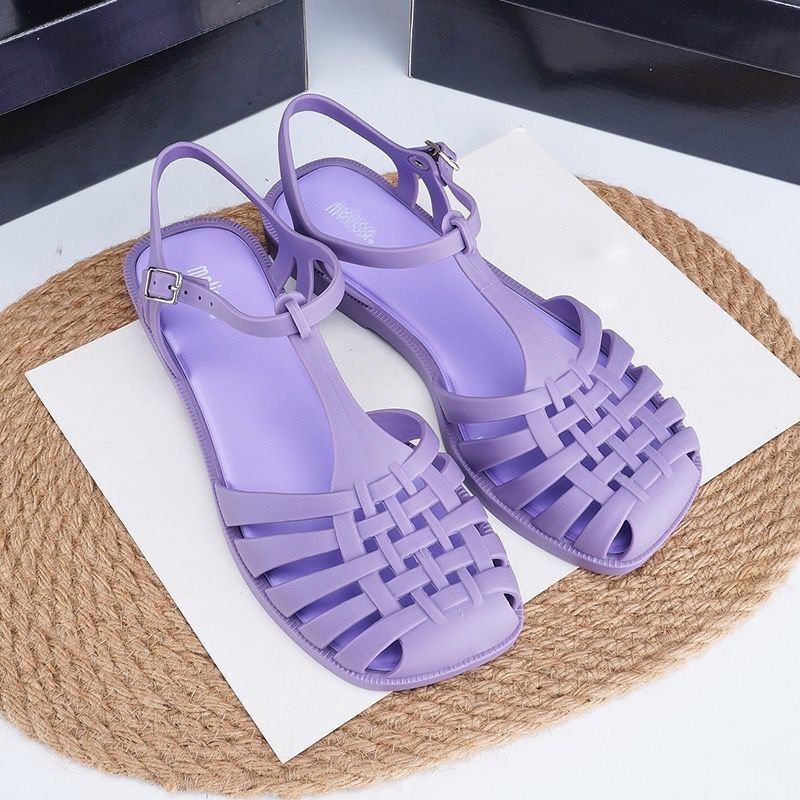 Melissa Aranha Doff Purple, Fesyen Wanita, Sepatu di Carousell