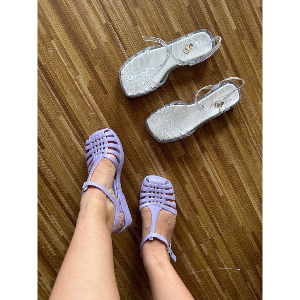 Melissa Aranha Glossy Purple, Fesyen Wanita, Sepatu di Carousell