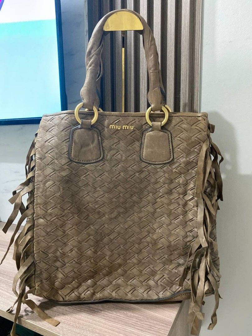 Miu Miu Fully Leather Shoulder Bag, Luxury, Bags & Wallets on Carousell