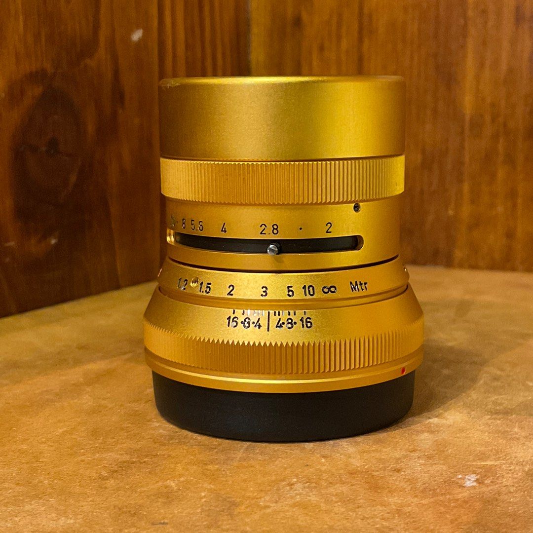 MS OPTICS 57 F2 GOLD (000B) J23, Photography, Lens & Kits on Carousell