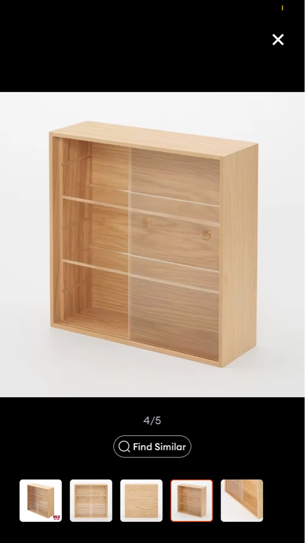 Muji wooden display case box with sliding acrylic doors, Furniture ...