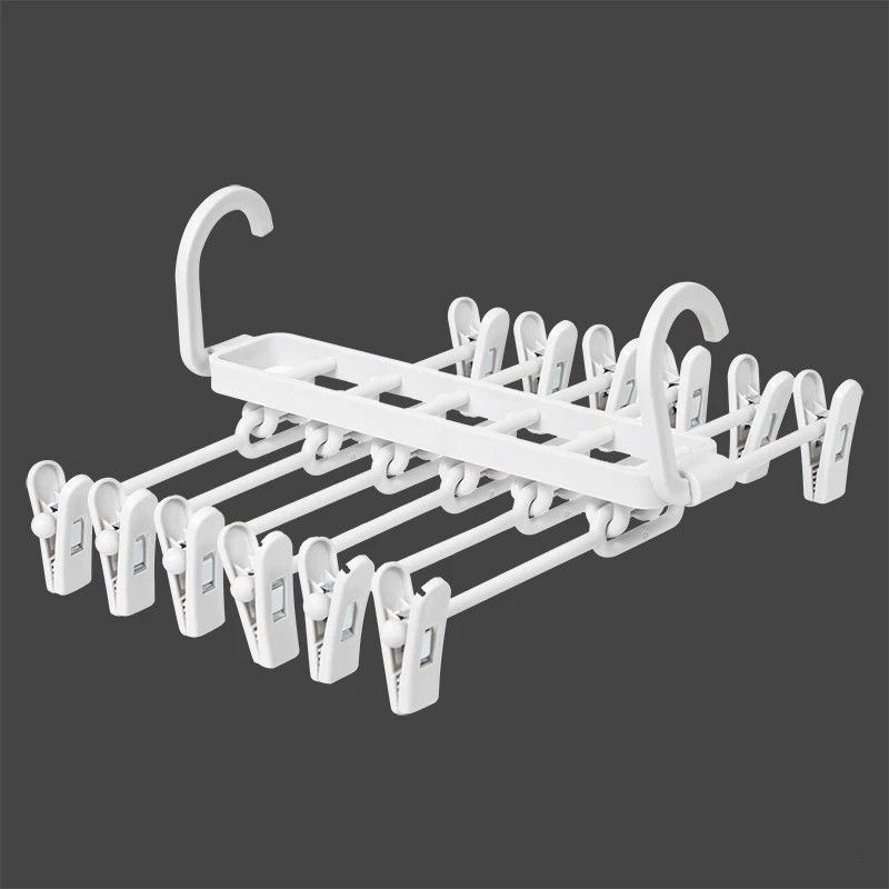 Multipurpose Folding Clothes Hanger and Drying Clips, Furniture & Home ...