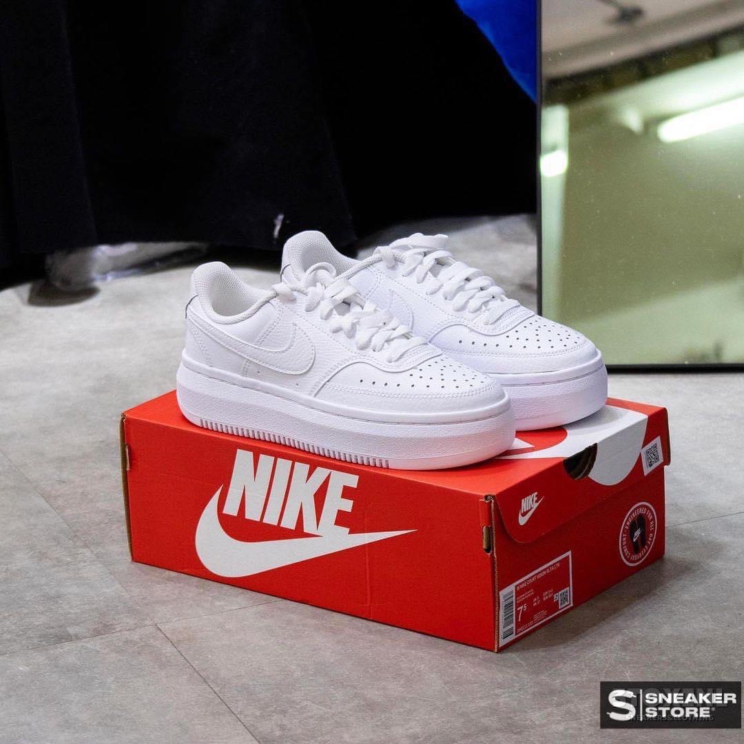 Nike court vision alta triple white, Men's Fashion, Footwear, Sneakers ...