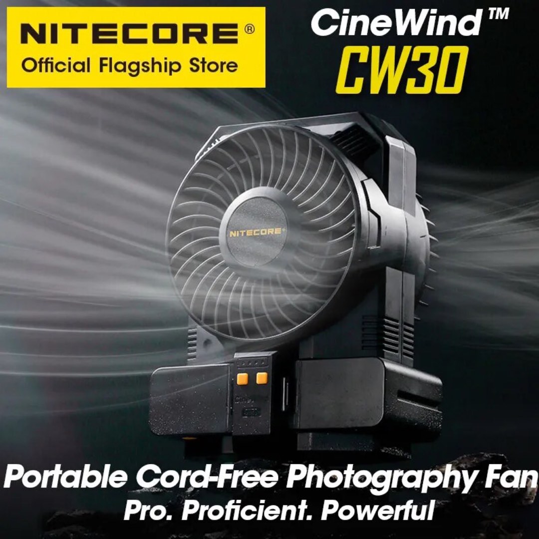 NITECORE CW30 Portable Cordless Photography Fan, Photography ...