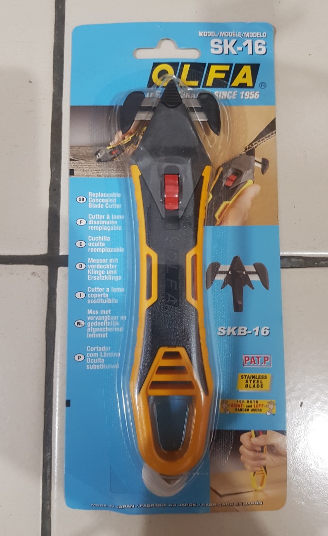 OLFA Safety Cutter SK-16 NEW - Pisau Potong Kardus Karpet Rubber original JAPAN, Desain ...