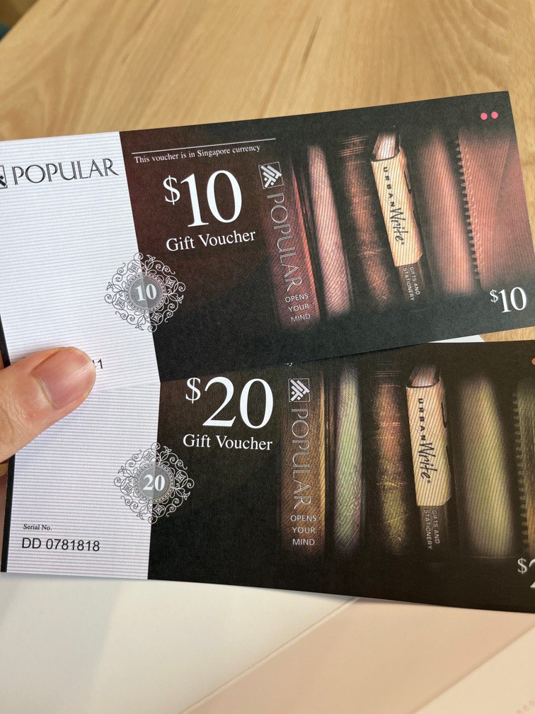 $50 Popular voucher, Tickets & Vouchers, Vouchers on Carousell