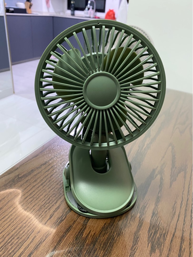 Portable Desk/Clip Mini Swing Fan in Green, Furniture & Home Living ...