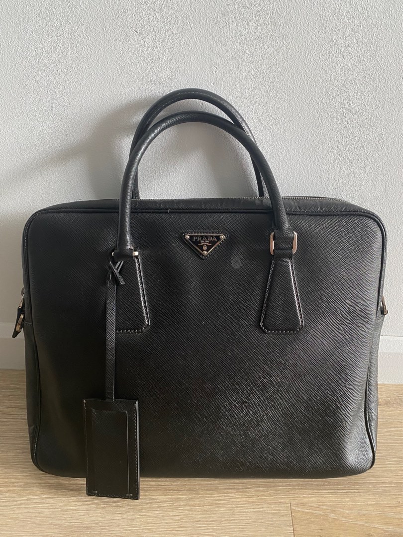 Prada Saffiano Work/Laptop Bag, Luxury, Bags & Wallets on Carousell