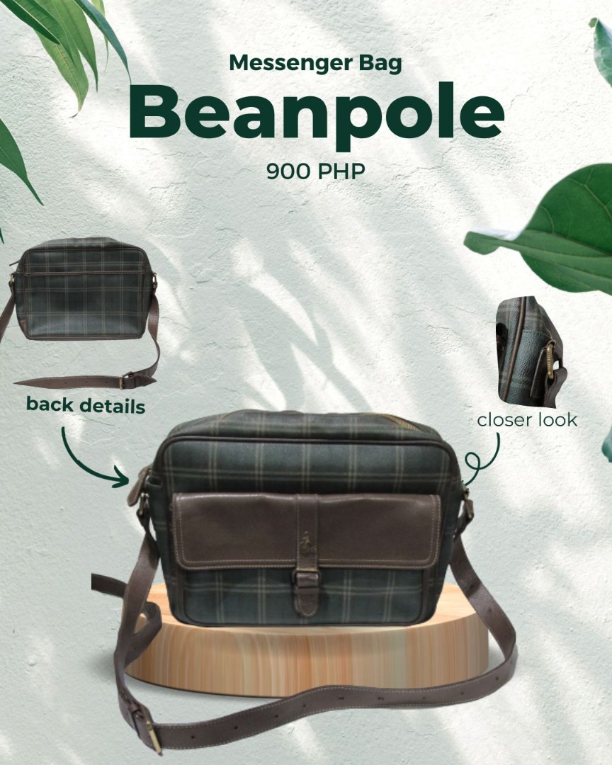 Preloved bean pole messenger bag, Luxury, Bags & Wallets on Carousell