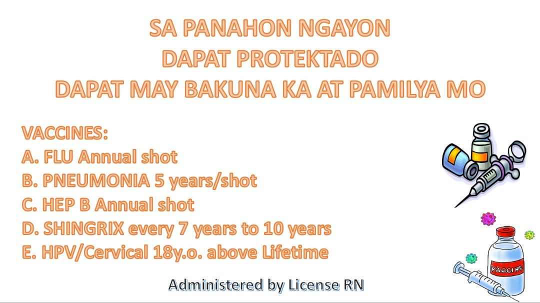 Protektado kapag may BAKUNA, Health & Nutrition, Medical Supplies ...