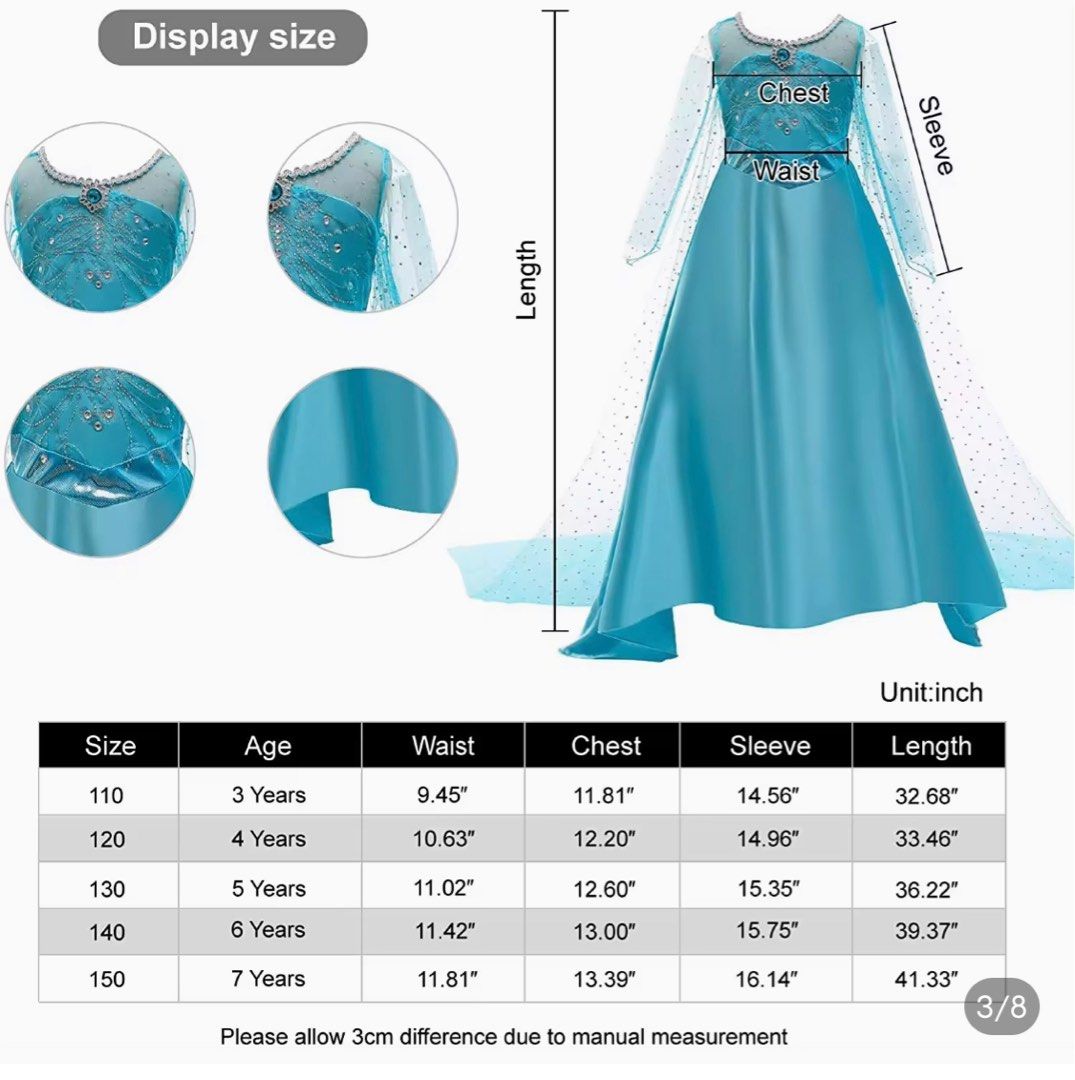 Queen Elsa Costume Set, Babies & Kids, Babies & Kids Fashion on Carousell