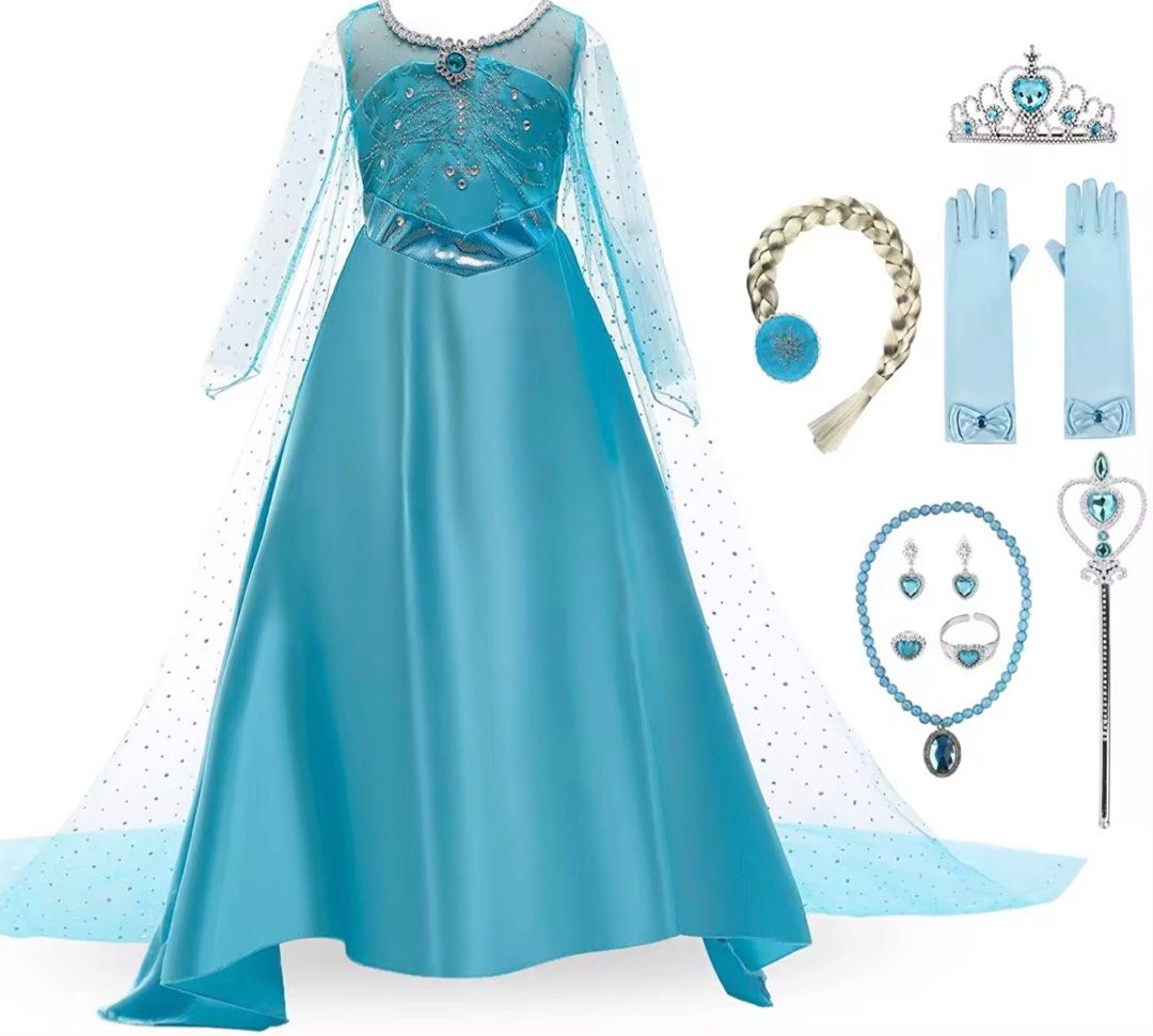 Queen Elsa Costume Set, Babies & Kids, Babies & Kids Fashion on Carousell