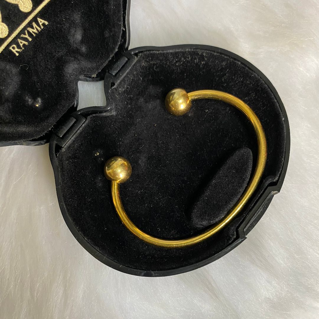 Rayma Premier Classic Gold Tone Cuff Bracelet, Women's Fashion, Jewelry ...