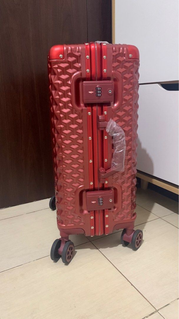 Red Aluminum Frame Luggage with Rimowa Plate, Hobbies & Toys, Travel ...