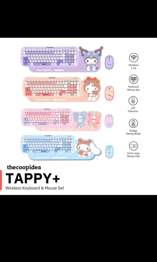 Sanrio TAPPY+ Wireless Keyboard & Mouse Set - Hello Kitty | THECOOPIDEA, Computers & Tech, Parts ...
