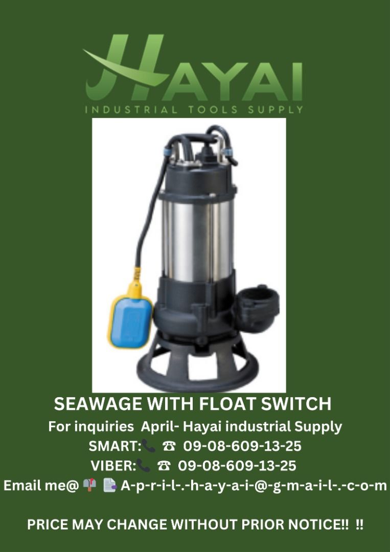 Seawage with float switch, Commercial & Industrial, Construction Tools ...