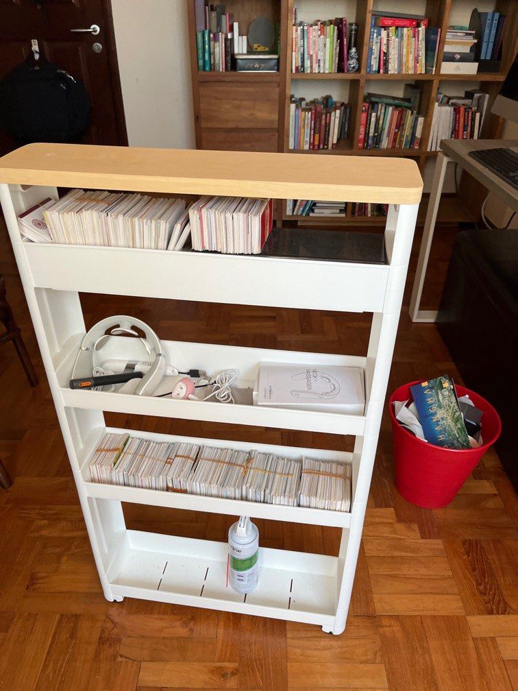 Side shelf with rollers, Furniture & Home Living, Furniture, Shelves ...