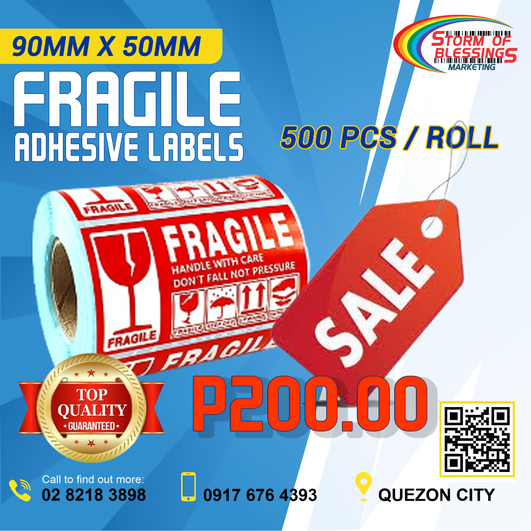 Small FRAGILE, HANDLE WITH CARE, KEEP DRY Sticker, Commercial ...