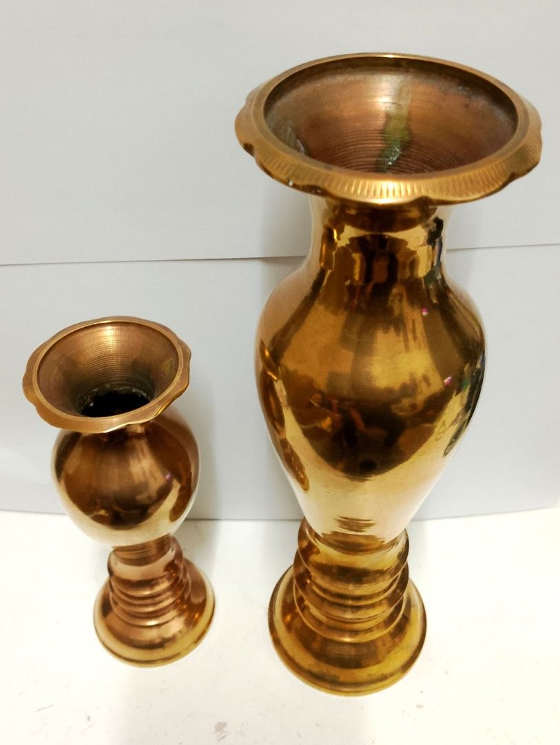 Solid Brass Tembaga Vases, Furniture & Home Living, Home Decor, Vases ...