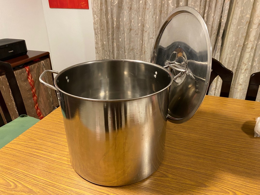 Stainless Steel Pot (38cm Width x 30cm Height), Furniture & Home Living ...
