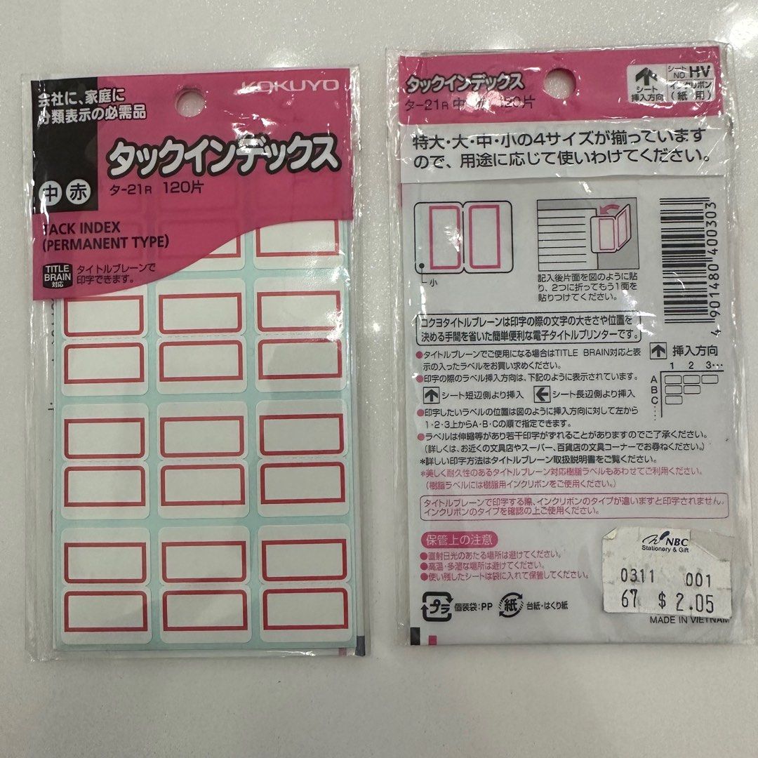 Tack Index Tab Sticker Pack, Hobbies & Toys, Stationery & Craft, Other ...