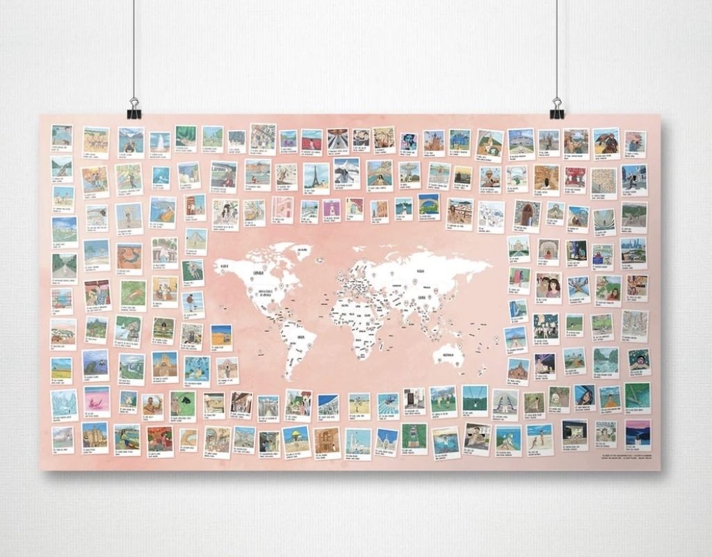 The 150 Instagrammable Map Gift for Selfies Wanderlust Travelers by ...