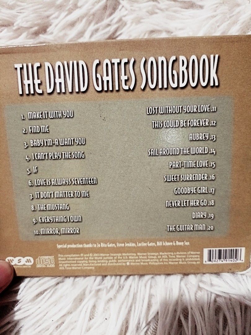 THE DAVID GATES SONGBOOK (CD), Hobbies & Toys, Music & Media, CDs ...