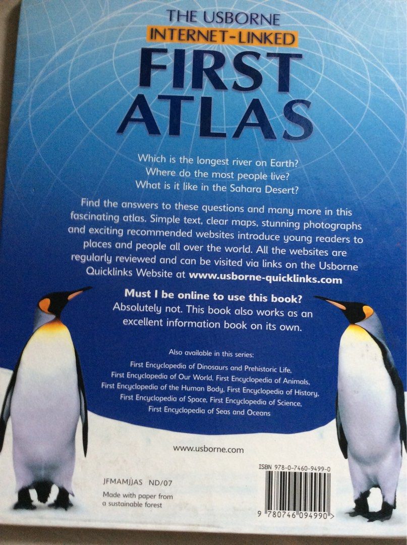 The Usborne First Atlas, Hobbies & Toys, Books & Magazines, Children's ...