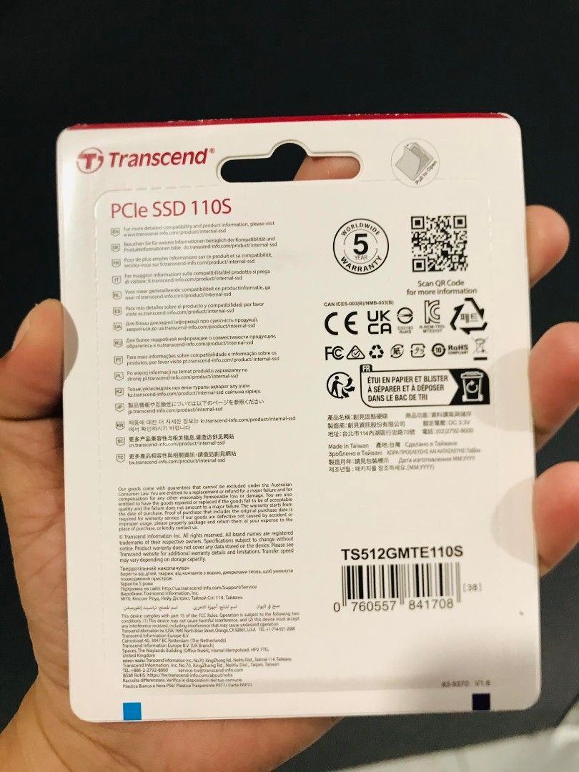 Transcend 512GB PCIE M.2 SSD 110S NVMe TS512GMTE110S, Mobile Phones ...
