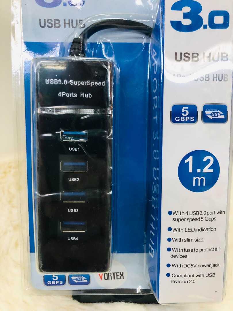 USB 3.0 HUB 4 PORTS 1.2M 202, Computers & Tech, Parts & Accessories, Other Accessories on Carousell