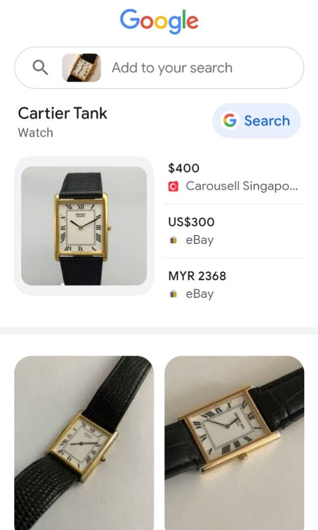 Vintage Seiko Men Cartier Tank Watch, Men's Fashion, Watches ...