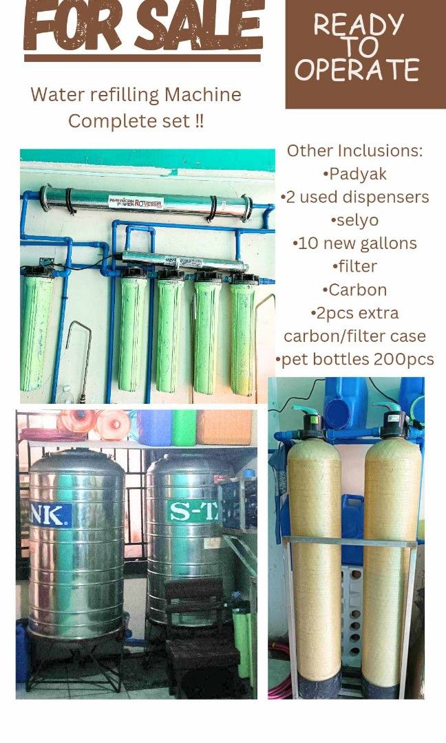Water Refiling machine complete set, Business Services, Others on Carousell