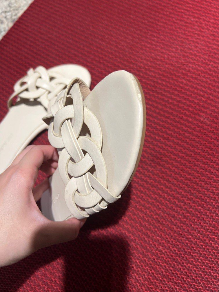 White Weave Sliders, Women's Fashion, Footwear, Flipflops and Slides on ...