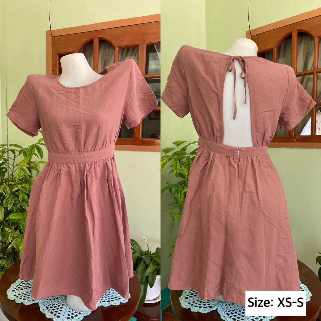 Women Plain Linen Dress, Women's Fashion, Dresses & Sets, Dresses on ...