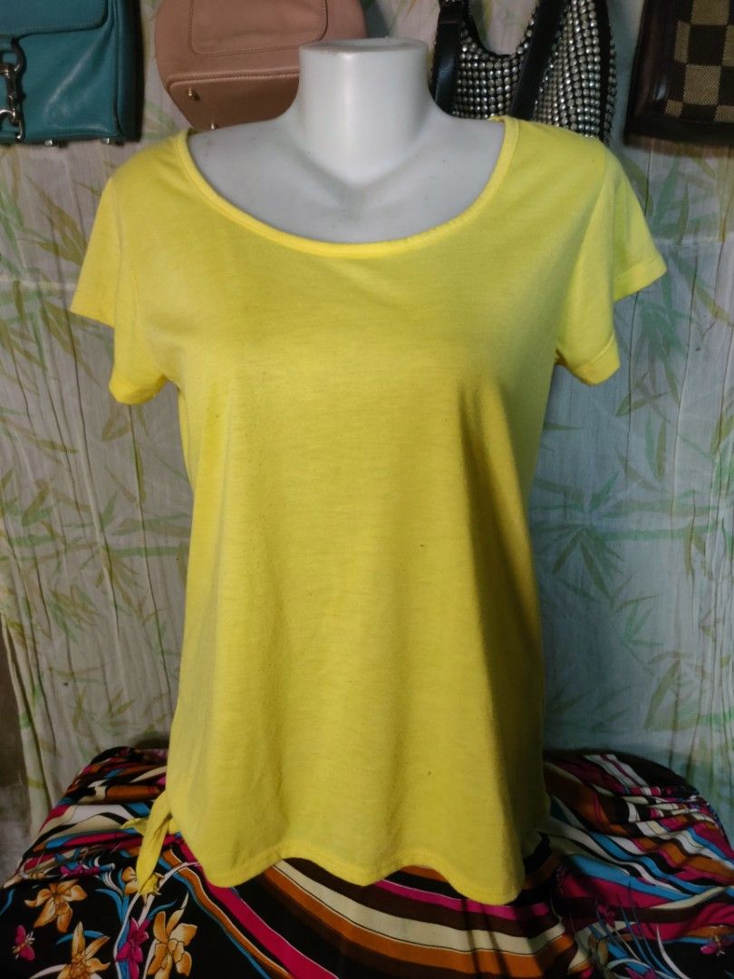 yellow tops, Women's Fashion, Tops, Shirts on Carousell
