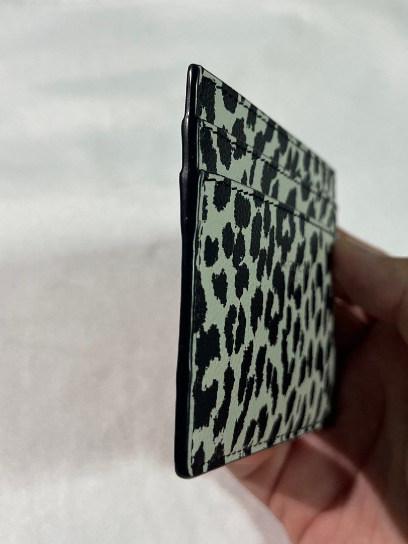 YSL Black and White Leopard Print Cardholder, Women's Fashion, Bags ...