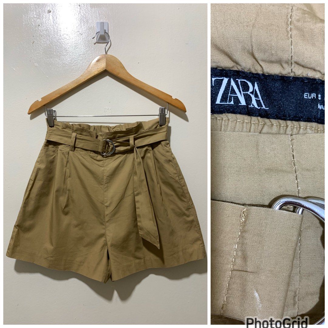 Zara belted short, Women's Fashion, Bottoms, Shorts on Carousell