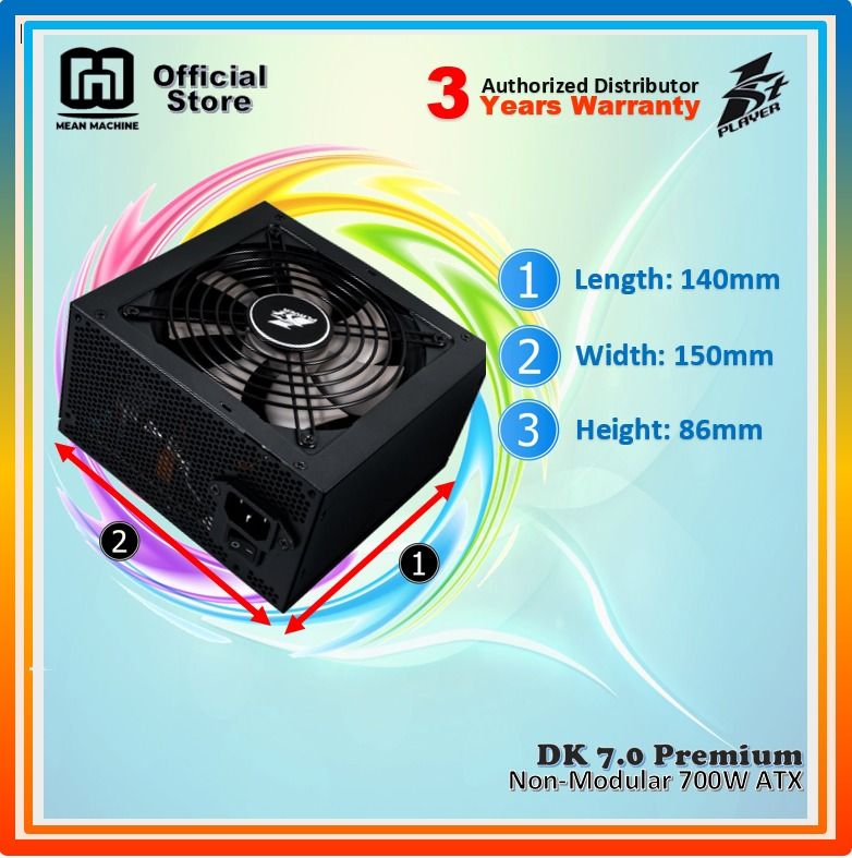 1ST PLAYER DK 7.0 Premium 700W 80+ Bronze ATX PSU Power Supply Unit, Computers & Tech, Parts ...