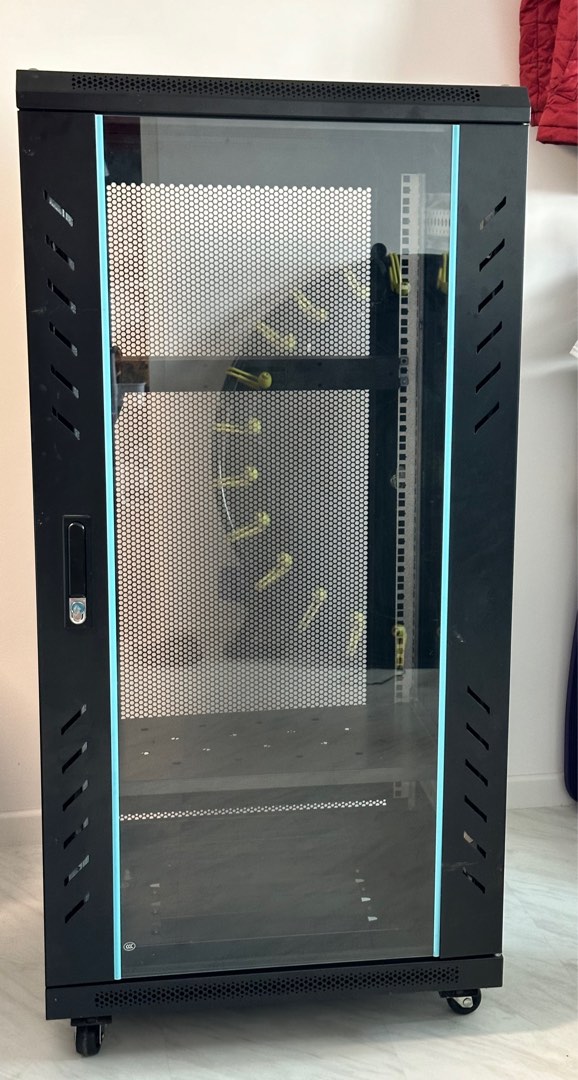 22U Server Rack with Wheels, Furniture & Home Living, Furniture ...