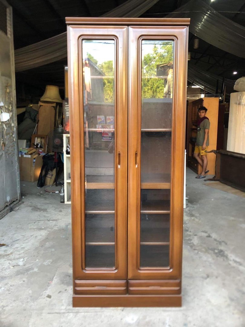 2 door full glass displayer with drawer, Furniture & Home Living ...