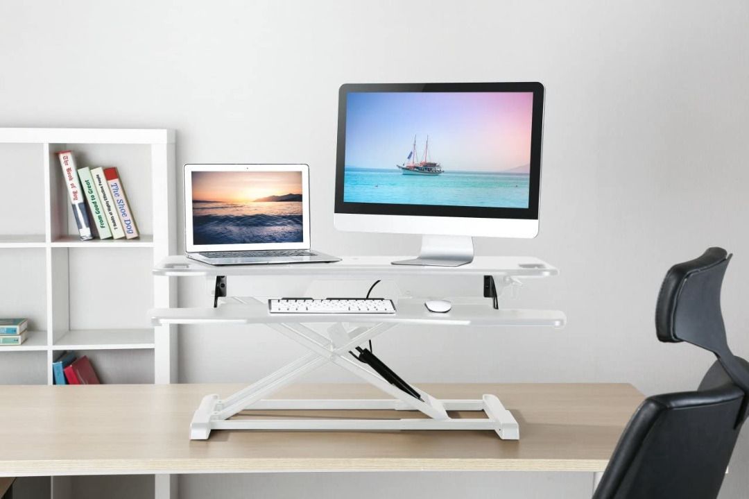 37 TechOrbits Rise-X Pro Wide Dual Monitor Desktop for Standing Desks ...