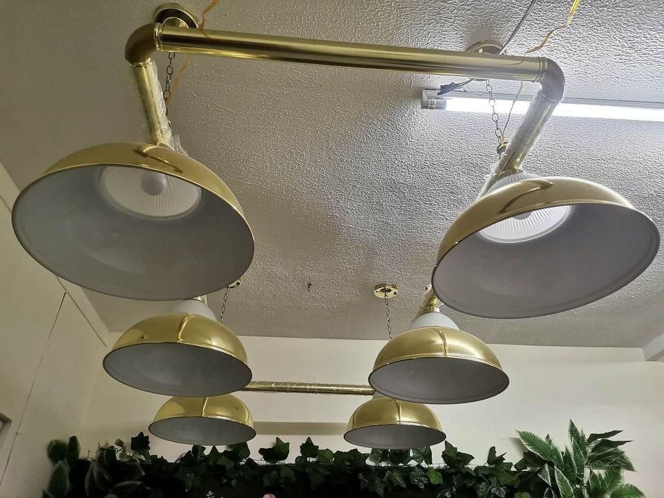 6 HEADS GOLD BILLIARD LAMP/ ILAW NG BILYARAN, Sports Equipment, Sports ...