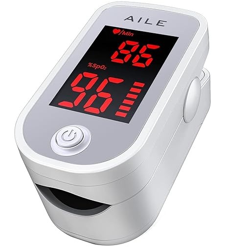 AILE Pulse Oximeter Oxygen Meter Adults Accurate Fast Easy Larger Red ...