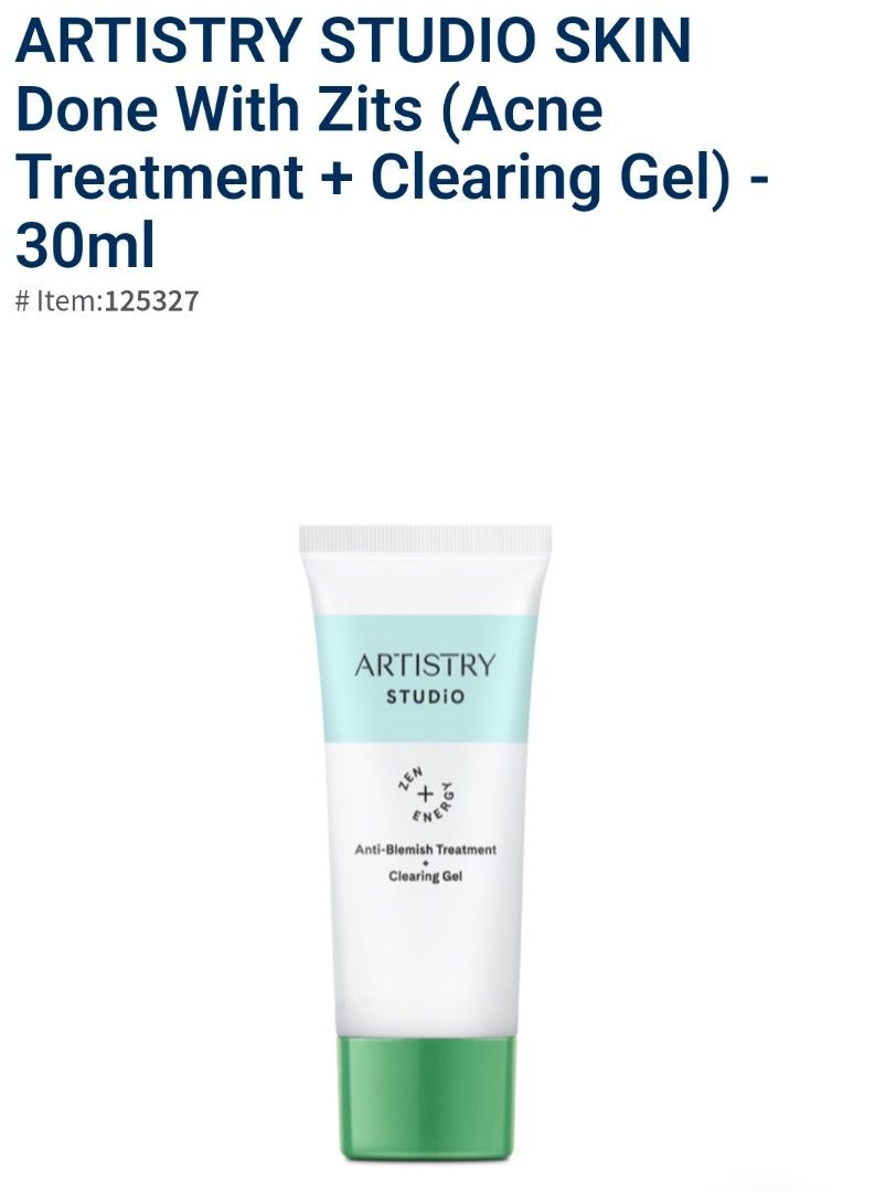 Amway Artistry Studio Skin Done With Zits(Acne Treatment + Clearing Gel ...