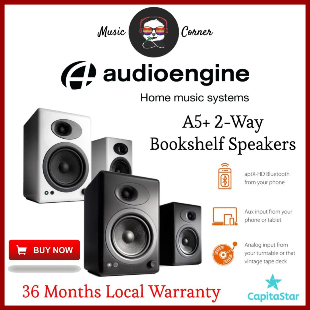 Audioengine A5+ 2-Way Bookshelf Speakers, Audio, Soundbars, Speakers ...