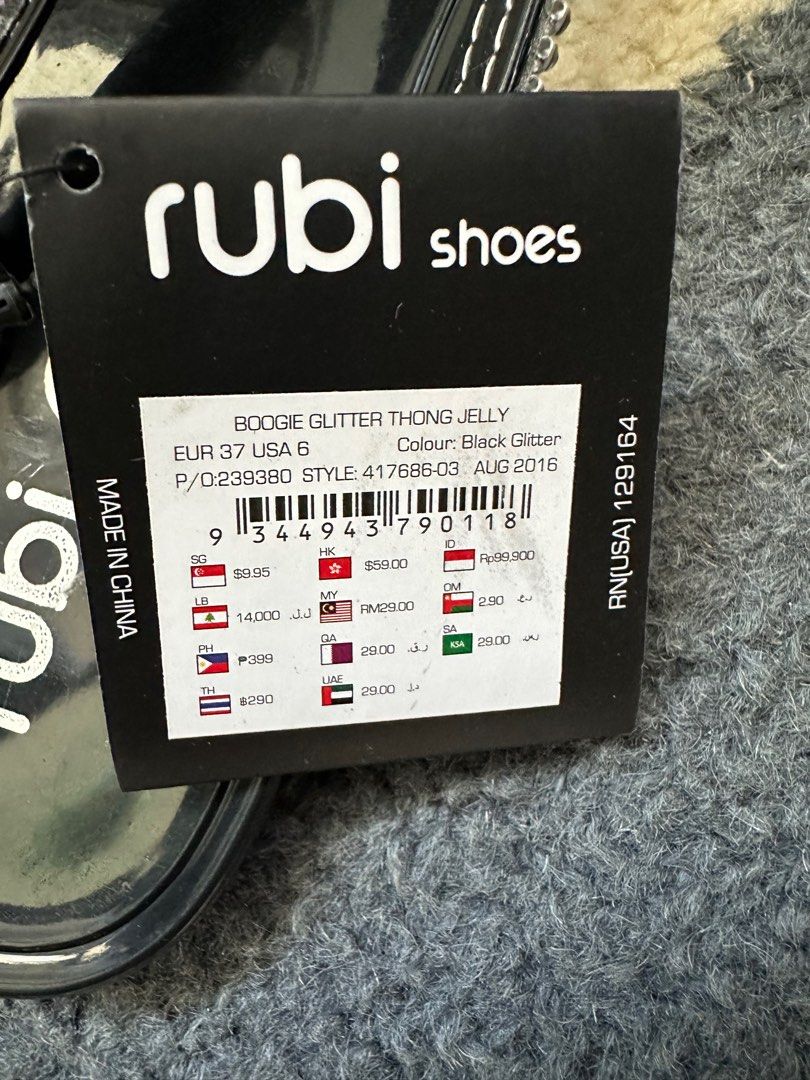 Black Rubi Diamente Thongs, Women's Fashion, Footwear, Flipflops and ...