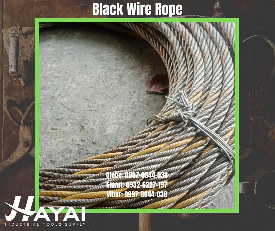 Black Wire Rope, Commercial & Industrial, Industrial Equipment on Carousell