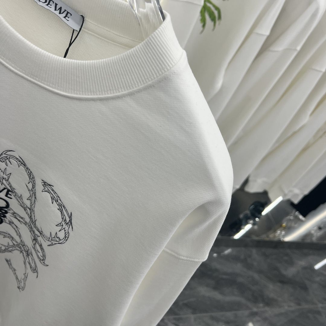 BN Authentic Loewe Letter Embroidered Crew Neck Sweatshirt, Men's ...