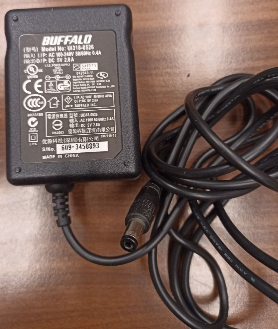 Buffalo充電器火牛adapter,charger, Model No U1318-0526, Input 100-240V, 50 ...
