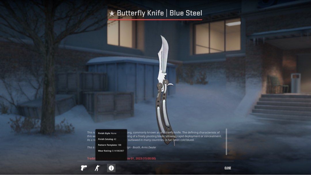 MW Butterfly Knife Blue steel CS2, Video Gaming, Gaming Accessories, In ...